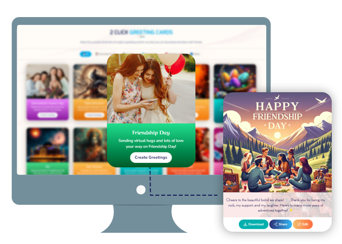 AI Generated Friendship Day Greeting Cards - Craft Special Memories